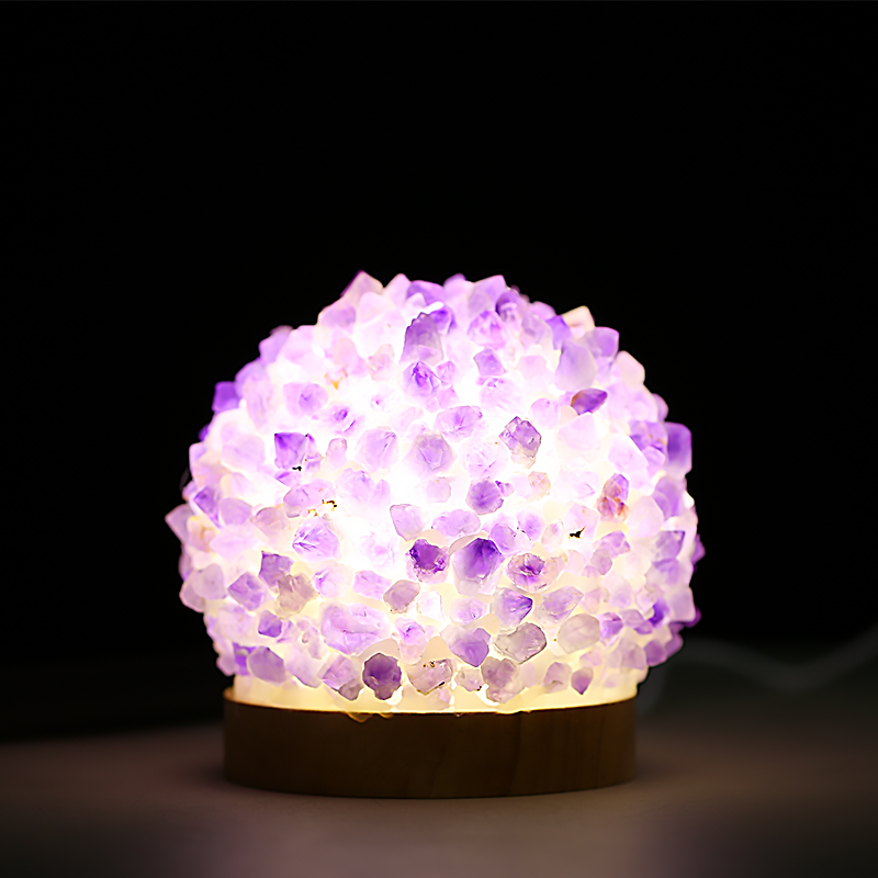 Natural amethyst rough bedside head lamp bedside bedroom small night ...