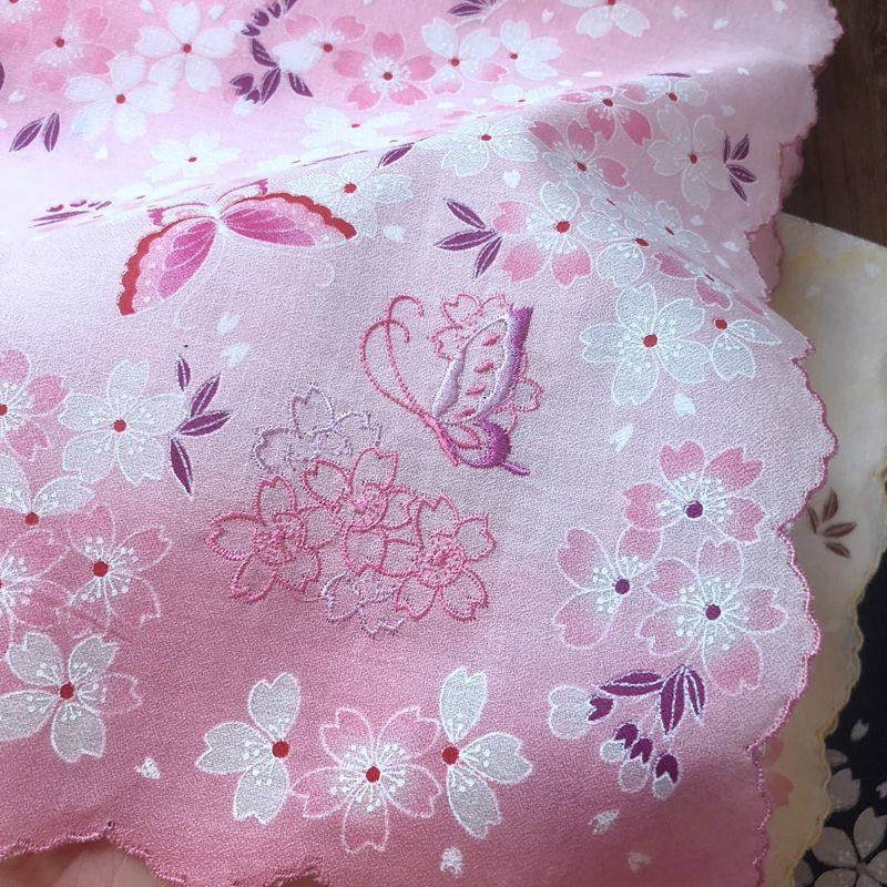 Egg Pink Handkerchief - Japanese Printing with Mercerized Cotton and ...