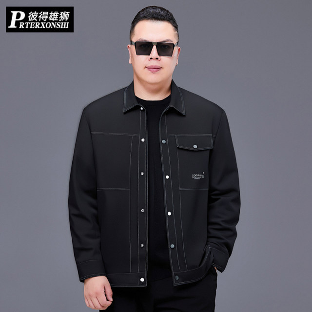 Spring plus fat plus size men's jacket fat casual men's jacket fat man ...
