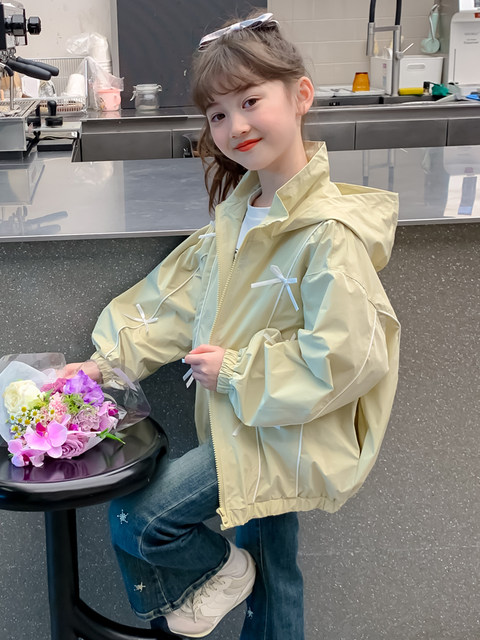 Girls' spring jacket jacket 2025 new fashionable and fashionable sports ...