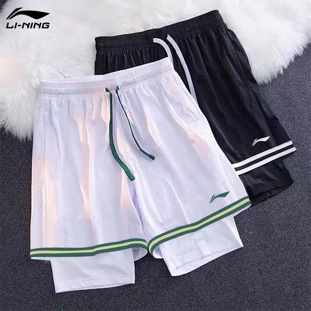 Li Ning basketball shorts American fake two-piece summer quick-drying ...