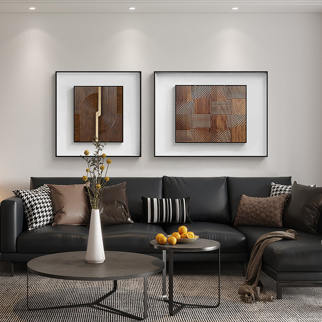 Heavy woody modern minimalist decorative painting living room sofa ...