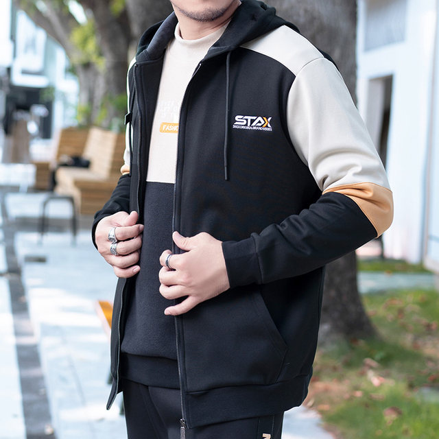 Weichen trendy brand plus size men's velvet cardigan sweatshirt for fat ...