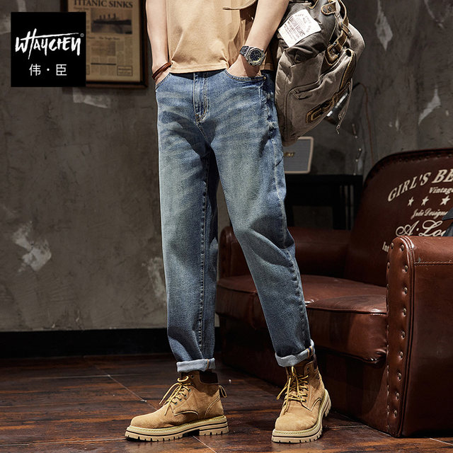 Weichen trendy brand plus size men's spring and summer casual jeans for ...