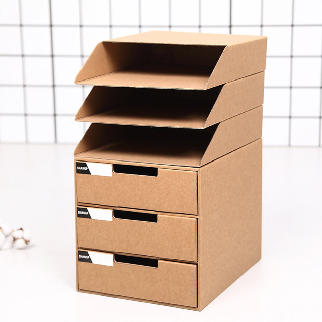 A4 paper desktop storage box Student file storage and finishing box ...