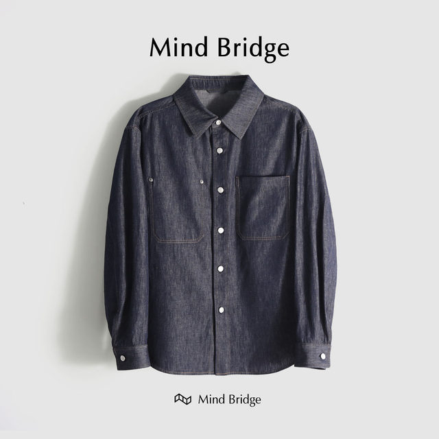 MindBridge American retro washed distressed men's casual denim shirt jacket M4013
