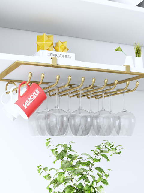 Black upside-up wine glass stand household red wine glass stand hanging ...