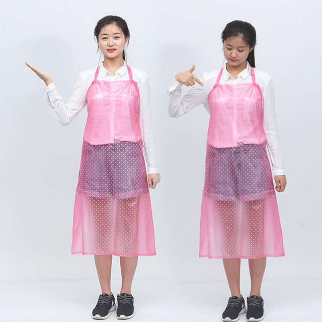 PVC apron waterproof and oil-proof transparent apron thickened kitchen ...