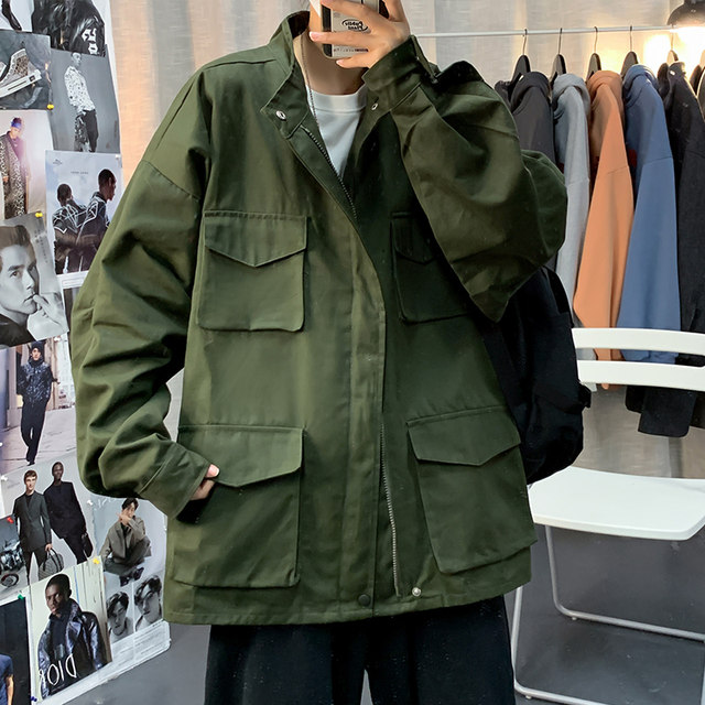 Retro functional twill work jacket for men in spring and autumn with ...