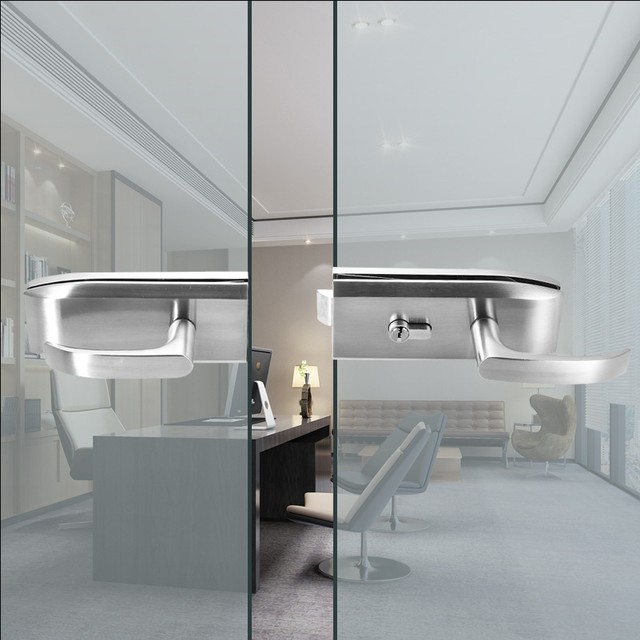Glass partition door lock office partition single door single opening ...