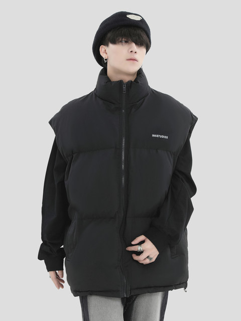 INSstudios national fashion brand couple American reflective small LOGO striped cotton coat ...