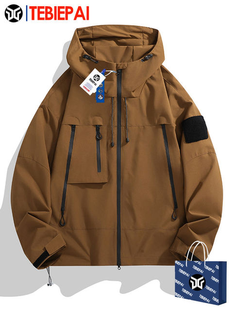 Charge jacket men's spring and autumn new workwear hooded jacket ins ...