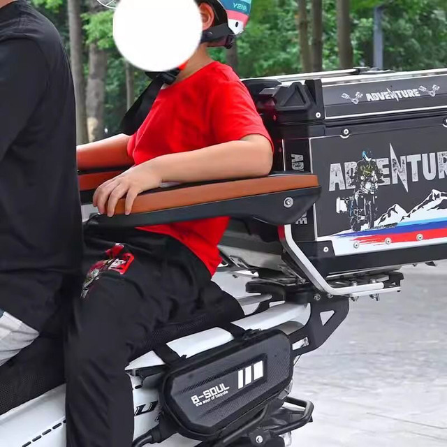 Motorcycle rear seat handrail foldable pulley electric scooter ...