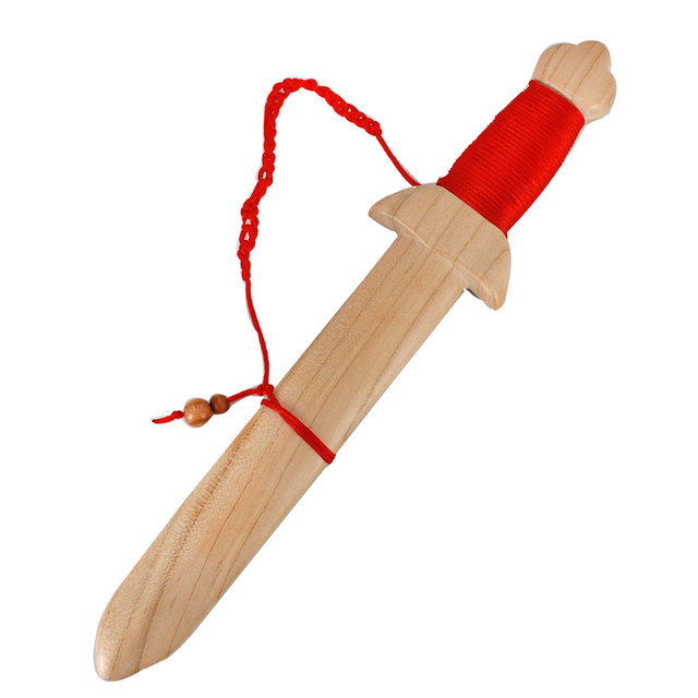 Pure mahogany sword pendant baby small dagger integrated unpainted ...