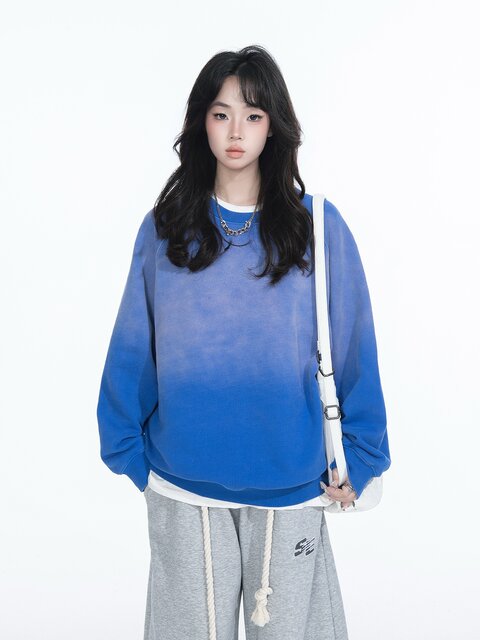 Round -neck water washing sweater, female Korean version of the tide ...