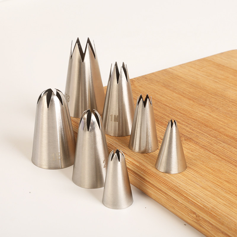 Large, medium and small 6-tooth piping nozzle set commonly used 304 ...