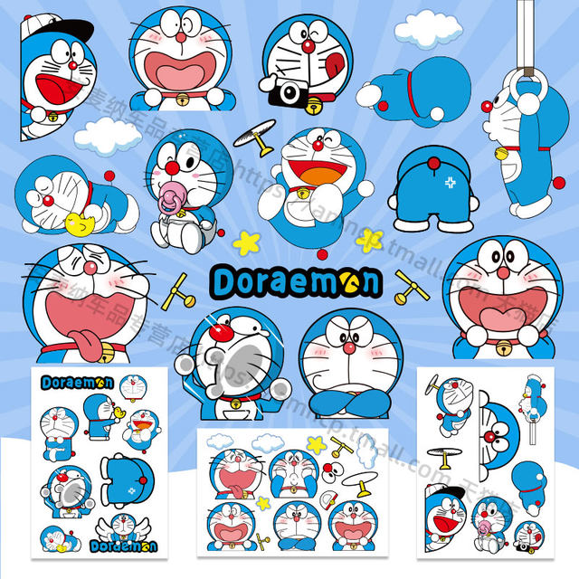 Doraemon electric motorcycle decorative sticker cartoon cute anime ...
