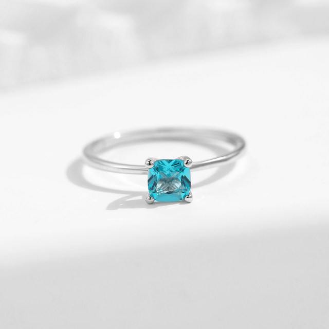 MODIAN S925 sterling silver Paraiba diamond ring for women, light ...