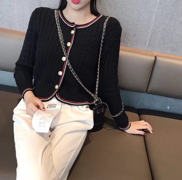 Knitted jacket for women short style knitted small fragrance elegant ...
