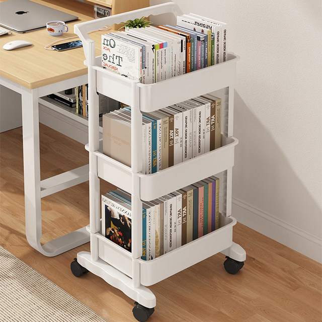Sanmeng bookshelf storage rack floor-standing multi-layer movable ...