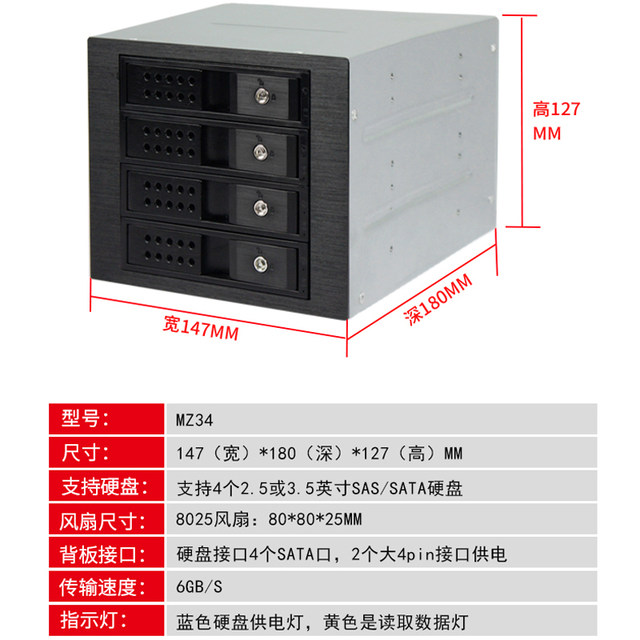 Hard disk module optical drive position to 4-disk hot-swappable cage ...