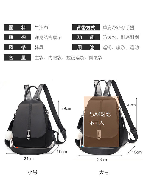 Backpack 2024 New Internet Celebrity Oxford Cloth Backpack Design Niche ...