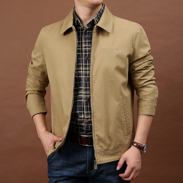 Men's large size loose lapel jacket men's 2024 autumn fashion washed ...