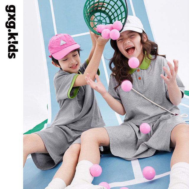 gxgkids children's clothing children's suit 24 summer new style boys and girls loose POLO shirt ...