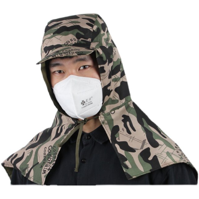 Four seasons dust-proof shawl cap male and female denim dust-proof dust ...