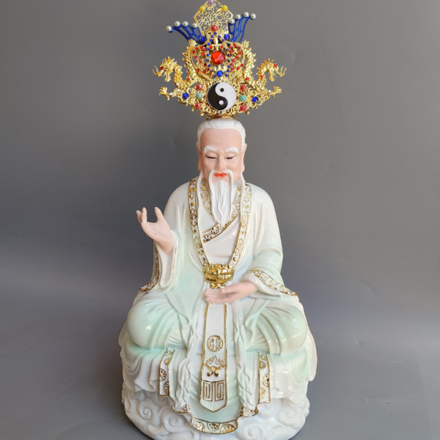 Sanqing Taoist statue phoenix crown Bagua crown hat Fengxia Phi statue ...