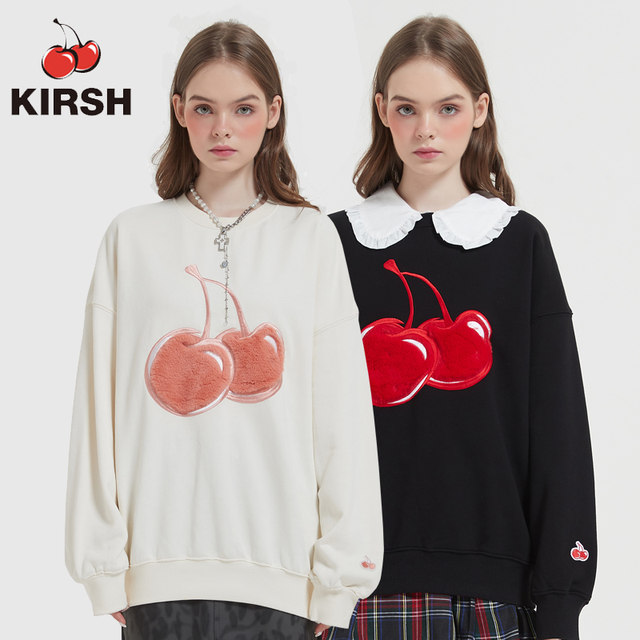 Korean direct mail kirsh cherry sweatshirt women's loose round neck ...