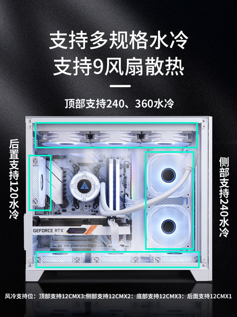 Jinhe Tian Sea -view House Micro360 chassis desktop computer game MATX ...