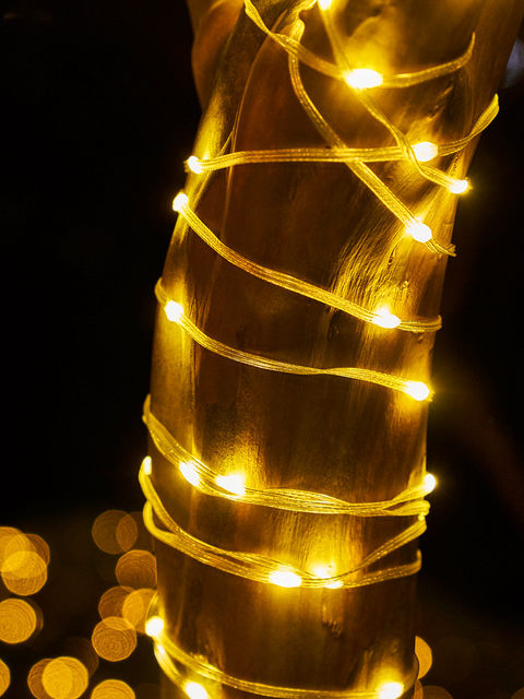 Solar leather string light LED small colorful lights flashing string ...