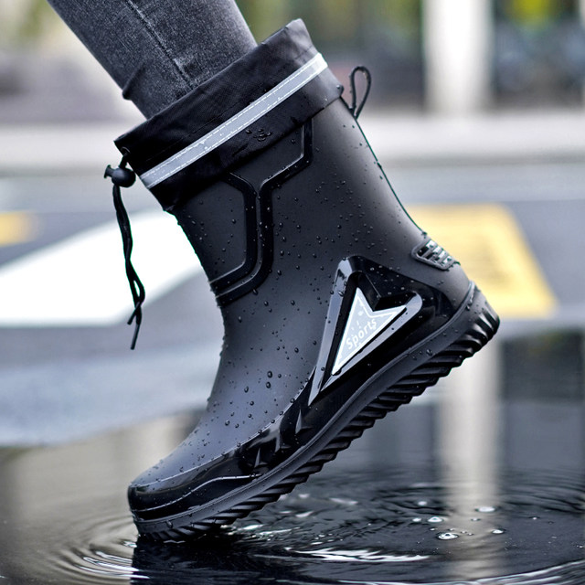 Rain boots male 2024 new tide cool waterproof meter men's rain shoes ...