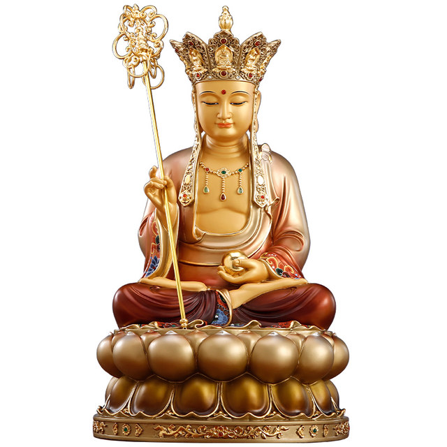 Pure copper painted King of Tibetan King Bodhisattva household ...