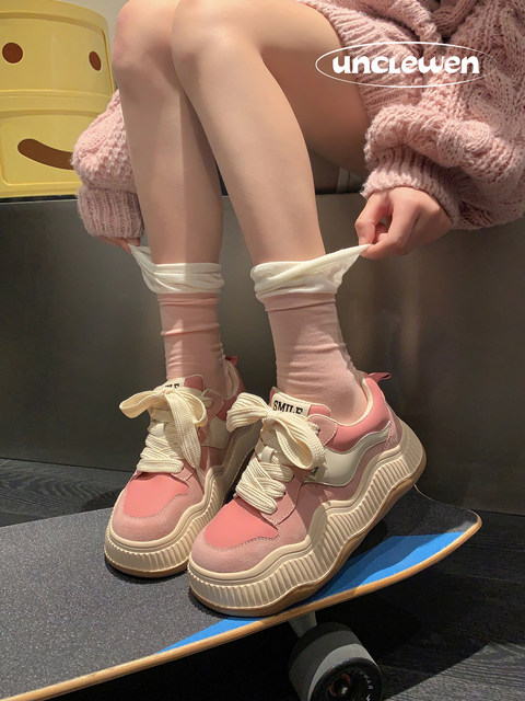 Uncle Wen Rainbow Pony Sports Casual Sneakers for Women 2025 Spring and ...