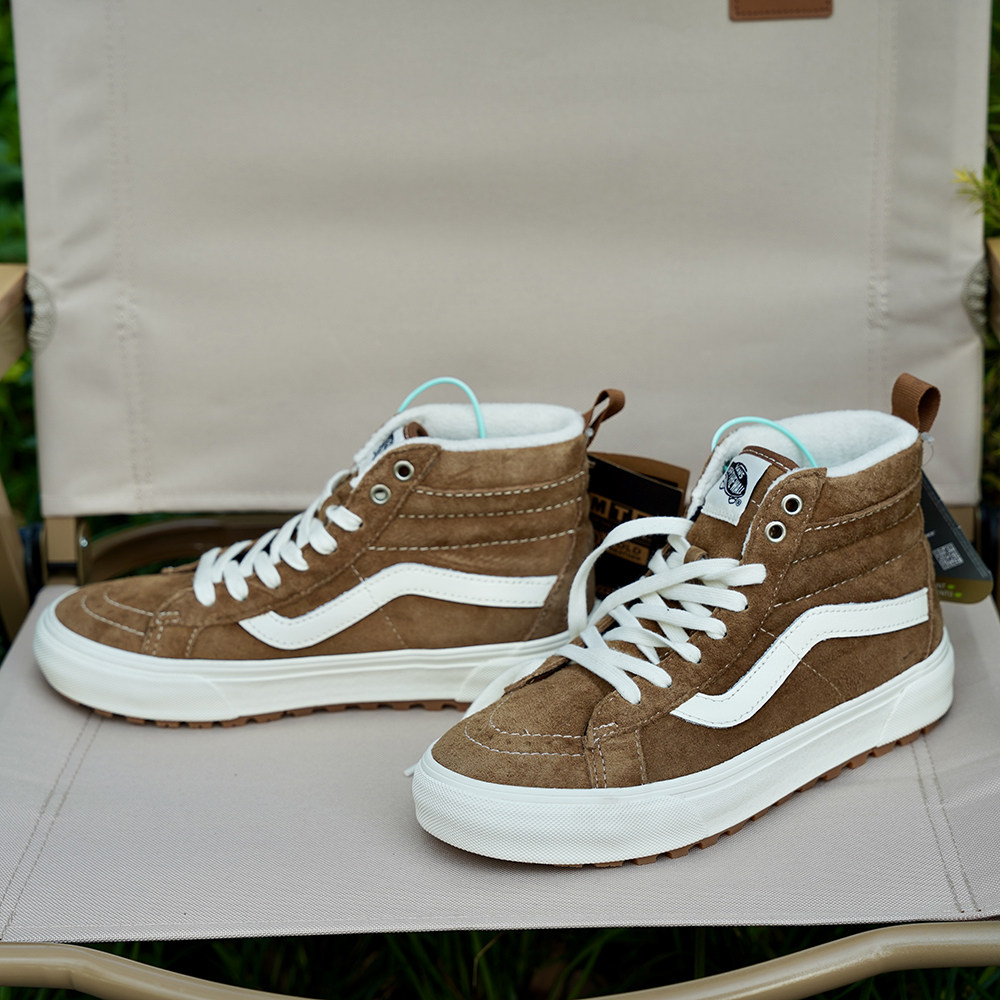 VANS Vanzi genuine SK8-HI black/brown high-tech and velvet warm casual ...
