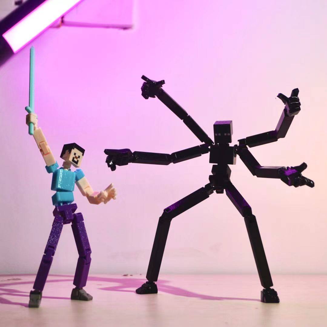 Minecraft Steve's popular little black Enderman mutation printed toy ...