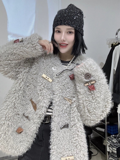 Fur Coat for Women, Winter 2025 New Design with Decorative Buttons ...