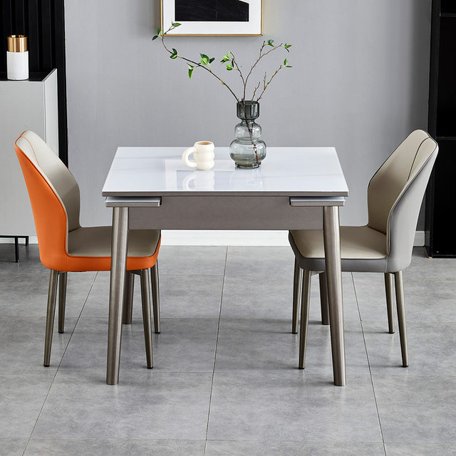 Retractable folding jade spar dining table and chair combination small ...