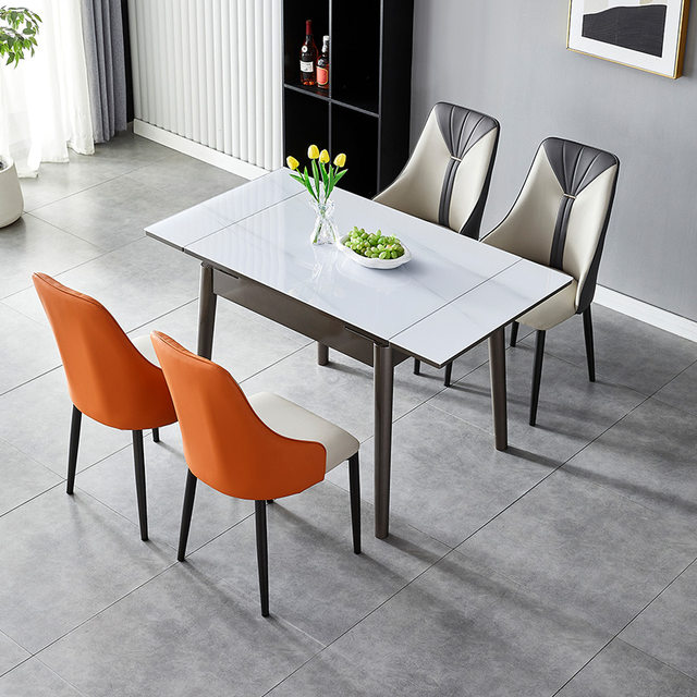 Retractable folding jade spar dining table and chair combination small ...
