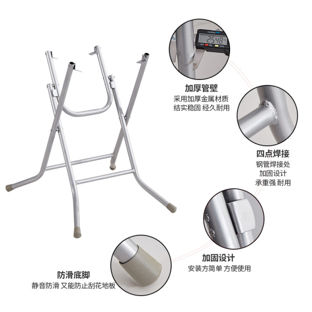 Folding table stand bracket, square and round frame, stainless steel ...