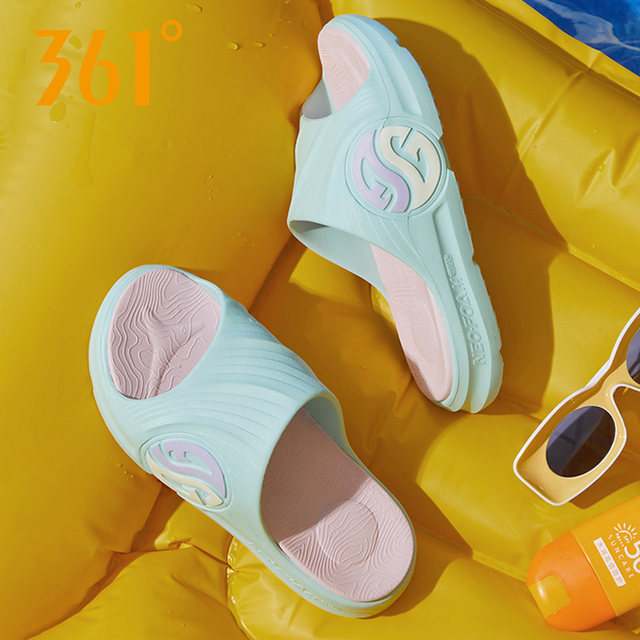 361 Slippers Women's Shoes 2024 Summer Outerwear Thick-soled Beach ...