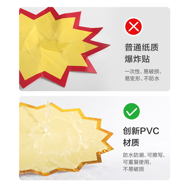 New waterproof rewritable explosion sticker bronzing PVC high-end ...