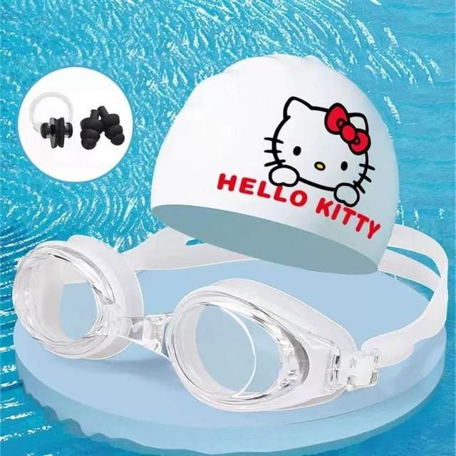 hellokitty swimming equipment women's adult silicone high elastic ...
