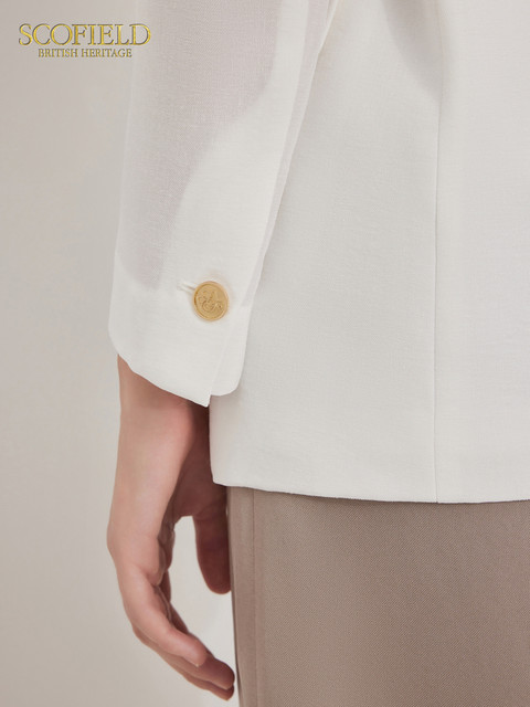 Scofield casual white suit jacket retro elegant waist-hugging ...