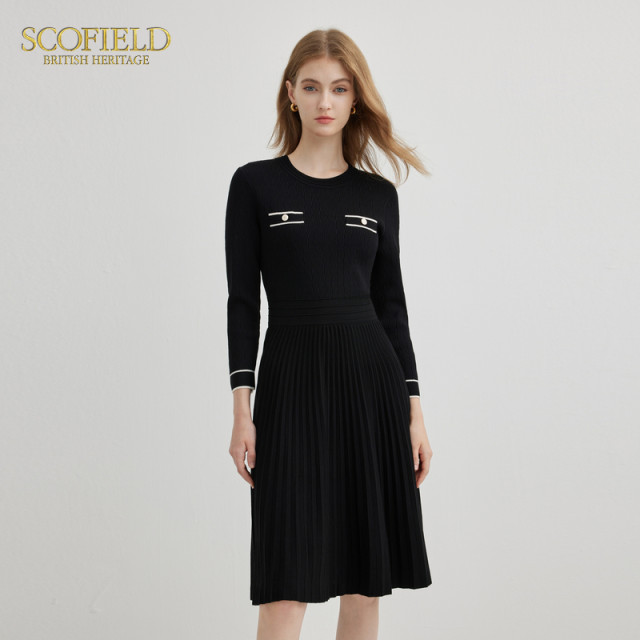 ScoField women's French light luxury round collar waist temperament ...