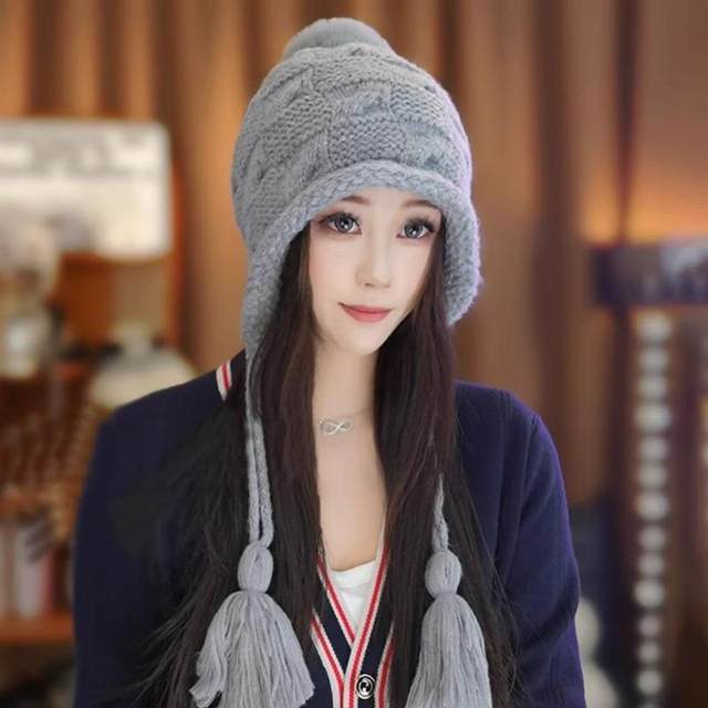 2024 new original handmade knitted wool hats Female ethnic wind wheat ...