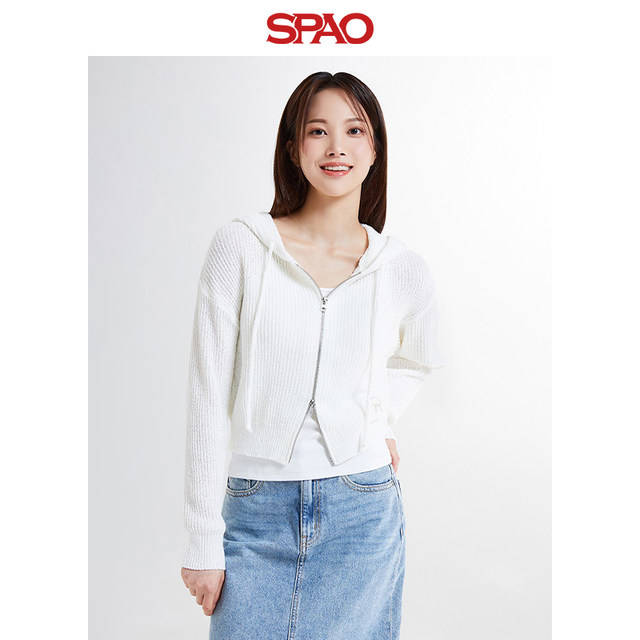 SPAO Korea's same style 2024 autumn and winter new women's fashionable temperament hooded ...