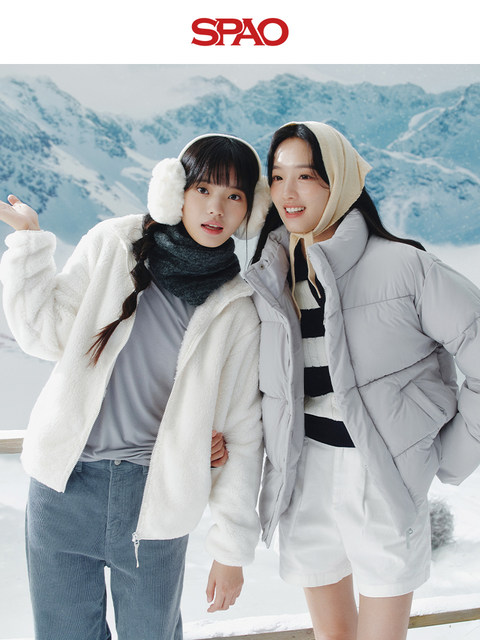 SPAO Korea's new 2024 winter new style cold-proof and warm polar fleece jacket for men and women ...